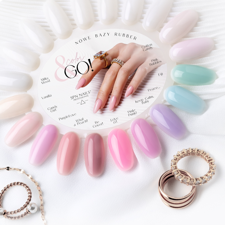 Rubber Base COLOR & GO! Pink-Punk! 10 ml - baza hybrydowa | SPN Nails